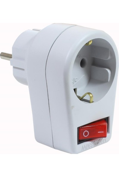 Almera Topraklı Anahtarlı Fiş Erkek Dişi -Gri Almera Topraklı Anahtarlı Fiş Erkek Dişi -Gri