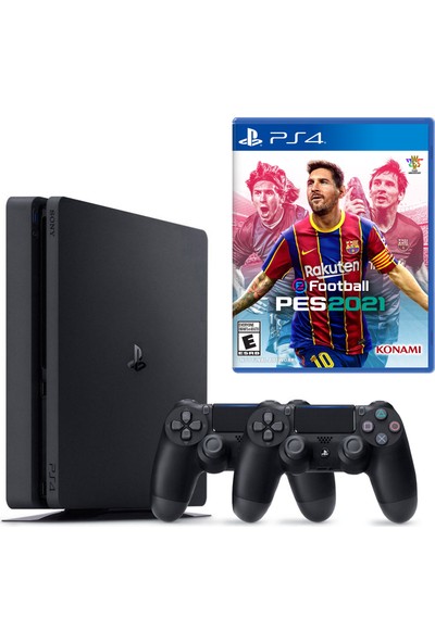 Sony PS4 Slim 1TB Konsol + 2. PS4 Kol + PS4 Pes 2021
