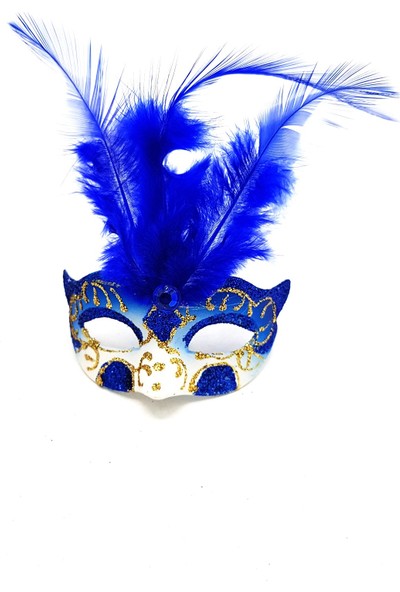 Dünyadan Hediyeler Maske Tüylü 3D Buzdolabı Magneti Lacivert