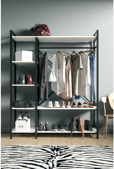 Wood House Beren Portmanto Beyaz