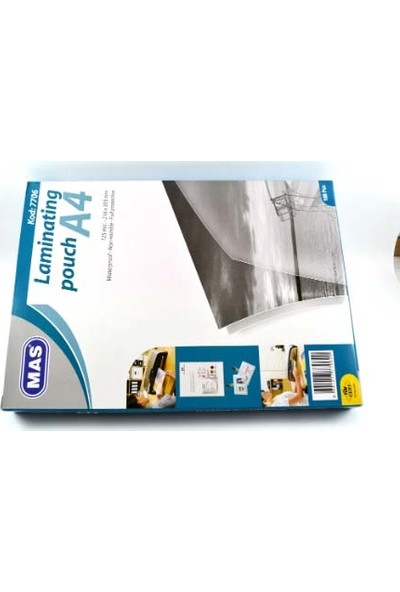 Mas 7706 Laminasyon Filmi 125 Mic A4 100'lü Mas 7706 Laminasyon Filmi 125 Mic A4 100'lü