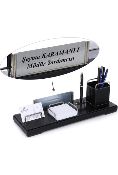 Prozenis Akdeniz Siyah Renk Deri Ofis Masa Üstü İsimlik Seti, Masa İsimliği Prozenis Akdeniz Siyah Renk Deri Ofis Masa Üstü İsimlik Seti, Masa İsimliği