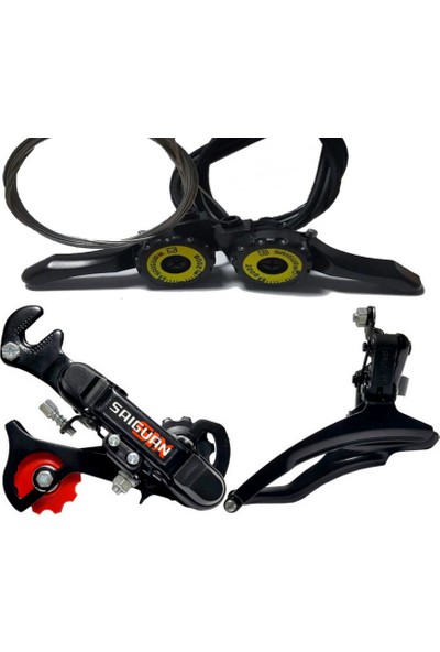 Hsgl Bisiklet Ty 05 Vites Kolu Siyah Ön Arka Attırıcı Set Hsgl Bisiklet Ty 05 Vites Kolu Siyah Ön Arka Attırıcı Set