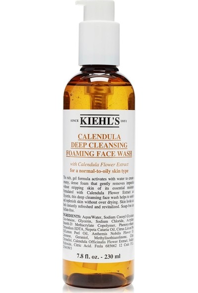Kiehl's New York Calendula Deep Cleansing Face Wash 230ml - Kadife Çiçeği Özlü Köpüren Temizleyici