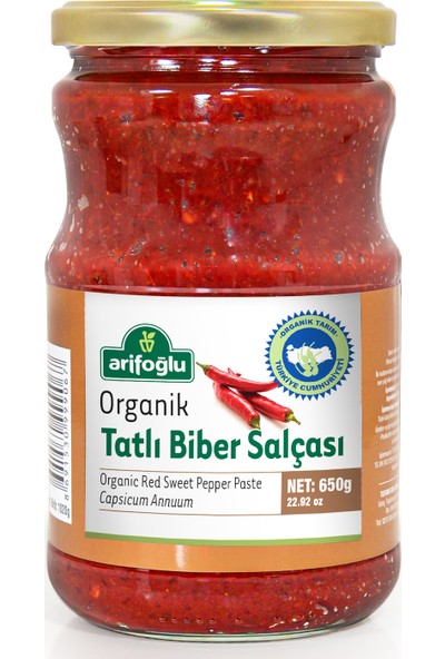 Arifoğlu Organik Tatlı Biber Salçası 660gr Arifoğlu Organik Tatlı Biber Salçası 660gr