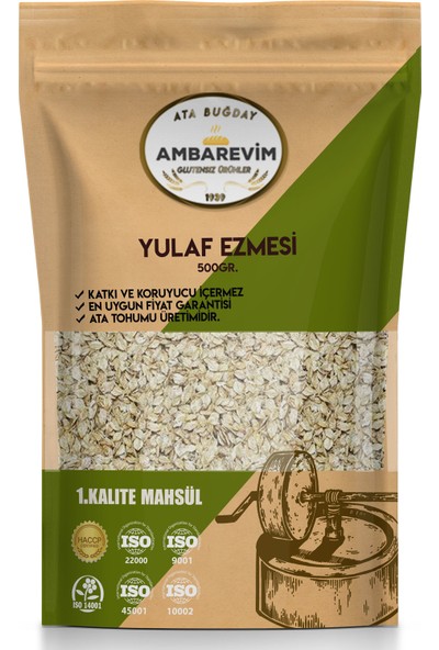 Ambarevim Yulaf Ezmesi 400 gr Glutensiz (Ata Tohumu) Ambarevim Yulaf Ezmesi 400 gr Glutensiz (Ata Tohumu)