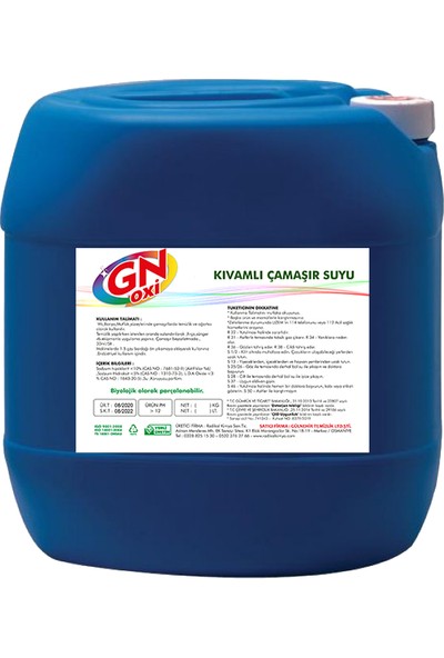 Gnoxı - Ultra Kıvamlı Çamaşır Suyu 20 kg Gnoxı - Ultra Kıvamlı Çamaşır Suyu 20 kg