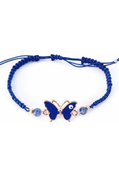 Funny Takı Lacivert Nazar Boncuklu Kelebek Bileklik