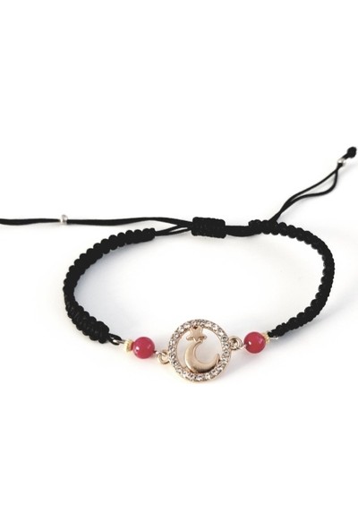 Funny Takı Mercan Doğaltaşlı Ay Yıldızlı Bileklik