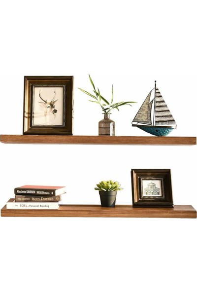 Olcay Aksesuar Ahşap Dekoratif 2'li Uçan Raf
