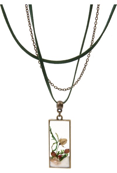 Halley Concept Özel El Yapımı Çiçek Tasarım Reçine Kadın Kolye