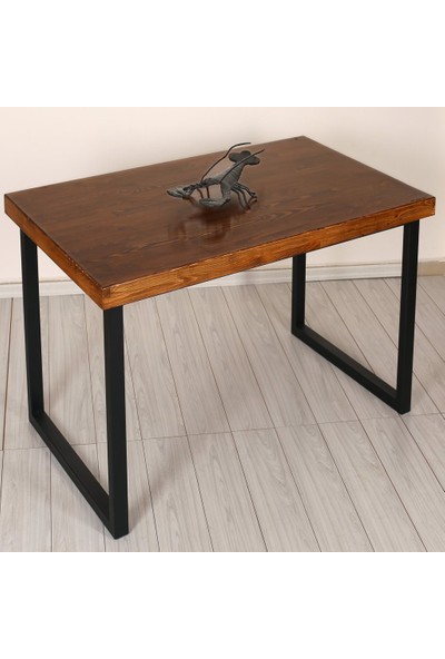 Krasiva U Ayaklı Dekoratif Masif Meşe Renk Masa 160*90*H:75 cm