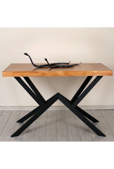 Krasiva Yıldız Ayaklı Dekoratif Masif Ceviz Renk Masa 104*180*H:75 cm Krasiva Yıldız Ayaklı Dekoratif Masif Ceviz Renk Masa 104*180*H:75 cm