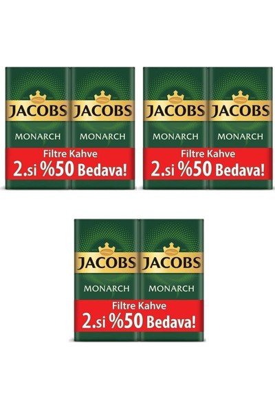 Jacobs Monarch 500 gr %50 3 Lü Set Jacobs Monarch 500 gr %50 3 Lü Set