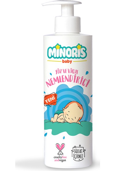Minoris Baby Organik Bebek El Yüz ve Vücut Nemlendirici 200 ml
