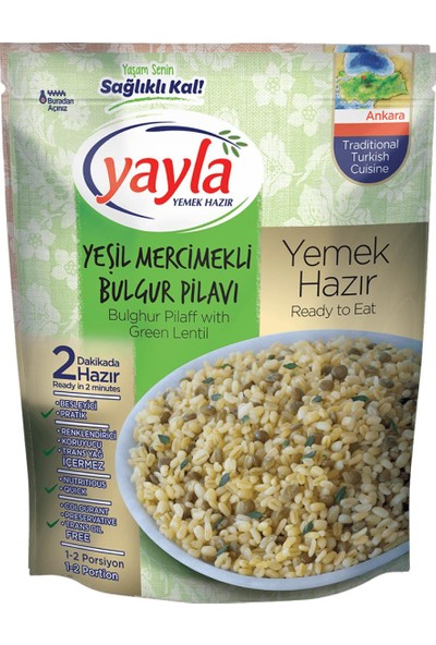 Yayla Yeşil Mercimekli Bulgur Pilavı 250 gr 3'Lü Paket Yayla Yeşil Mercimekli Bulgur Pilavı 250 gr 3'Lü Paket