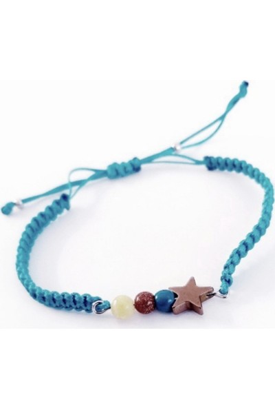 Funny Takı Krizokol Yıldız Taşı Bakır Renk Hematit Yıldızlı Doğaltaşlı Bileklik