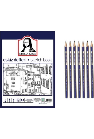 Südor Mona Lisa A5 Eskiz Defteri ve Faber-Castell Dereceli Kalem Seti Südor Mona Lisa A5 Eskiz Defteri ve Faber-Castell Dereceli Kalem Seti