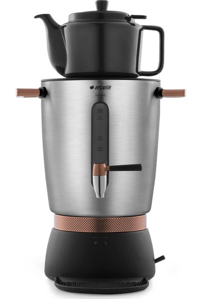 Arçelik Se 9035 I Inox - Gri Porselen Demlik Semaver Arçelik Se 9035 I Inox - Gri Porselen Demlik Semaver