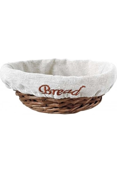 Groovy Ekmek Sepetı Acık Bufe Hasır Yuvarlak Konık Bezlı 44 cm