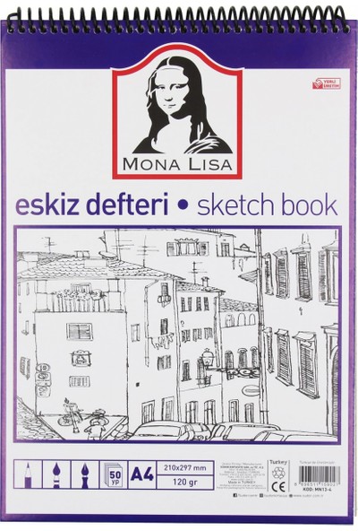 Südor Mona Lisa Eskiz Defteri A4 120 G 50 Yaprak Telli Südor Mona Lisa Eskiz Defteri A4 120 G 50 Yaprak Telli