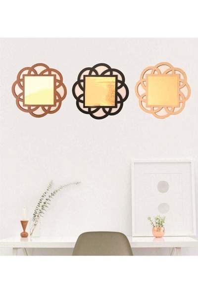 Kumsal Butik Dekoratif Amaçlı Ahşaptan 3'lü Dekor Aynalar Kumsal Butik Dekoratif Amaçlı Ahşaptan 3'lü Dekor Aynalar