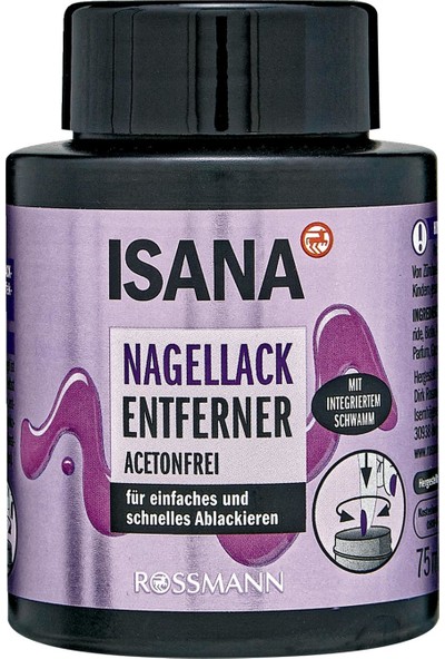 Isana Süngerli Asetonsuz Oje Çıkarıcı Biotin, Gliserin ve Kayısı Çekirdeği Yağı 75 ml