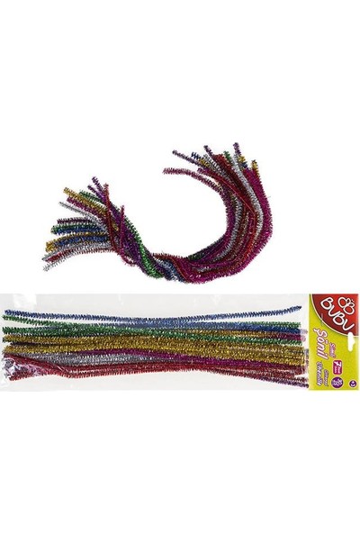 Bu-Bu 00106 Simli Şönil 7 Renk 30 cm 25'li Bu-Bu 00106 Simli Şönil 7 Renk 30 cm 25'li