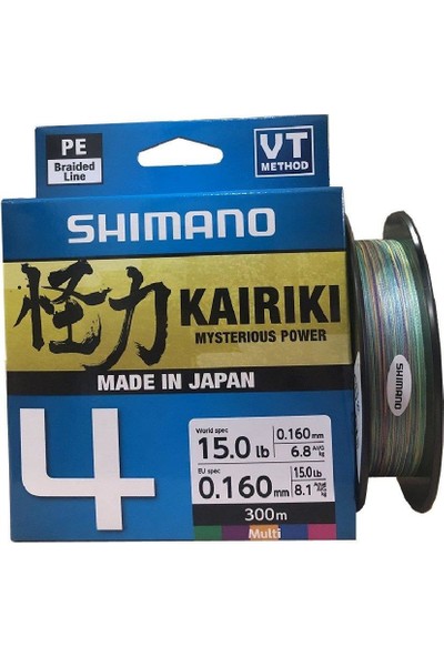 Shimano Kairiki 4 0,13MM 300M Multi Color Ip Misin Shimano Kairiki 4 0,13MM 300M Multi Color Ip Misin