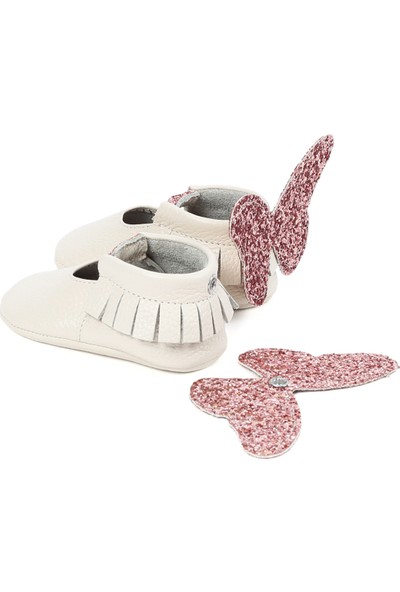 Yoyo Junior Hakiki Deri Krem Çıt Çıtlı Kelebek Detaylı Bebek Patik Yoyo Junior Hakiki Deri Krem Çıt Çıtlı Kelebek Detaylı Bebek Patik