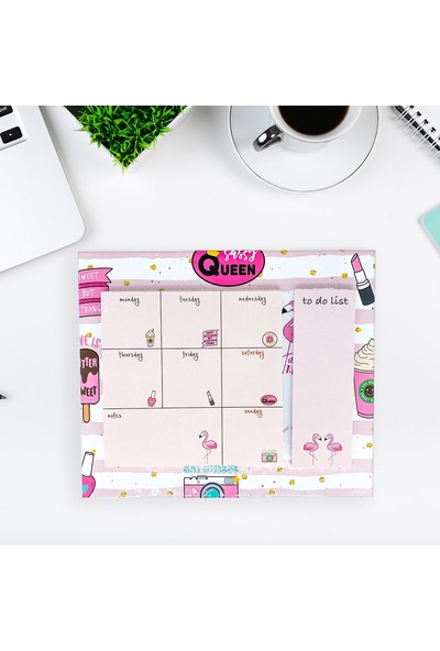 Kiwoodesign Sassy Queen Masaüstü Haftalık Planlayıcı