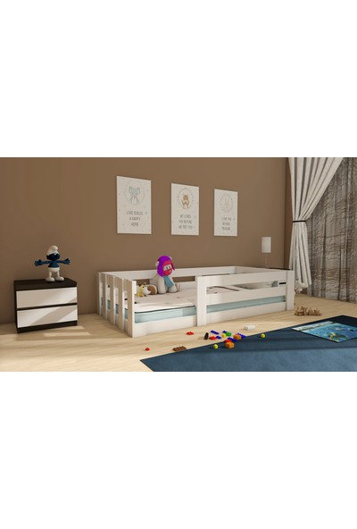 Nevramo Mdf Nevramo Montessori Karyola Beyaz 90 x 190 cm Yatağa Uyumlu Zambak