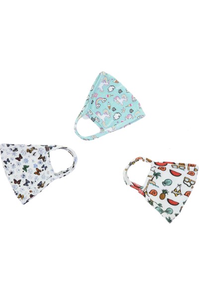 Mamu Mini Gots Sertifakalı Organik Pamuk Kız Çocuk 4-8 Yaş - 3'lü Set - Desenli Yıkanabilir Maske Mamu Mini Gots Sertifakalı Organik Pamuk Kız Çocuk 4-8 Yaş - 3'lü Set - Desenli Yıkanabilir Maske