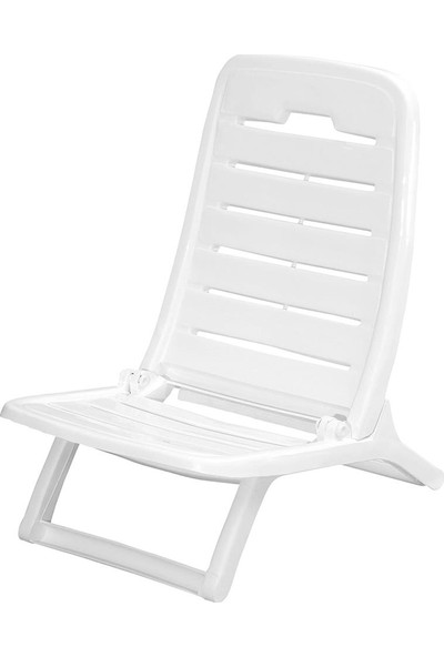 Mete Plastik Tempo Katlanır Plaj Sandalyesi Beyaz