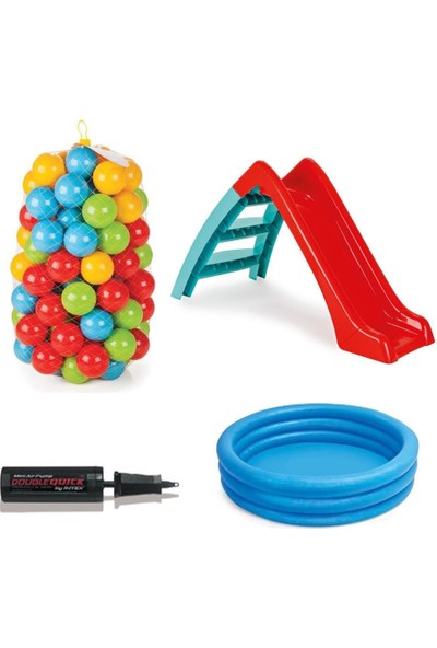 Pilsan Kaydıraklı Oyun Seti Kaydırak + Oyun ve Top Havuzu + Top + Pompa Set Pilsan Kaydıraklı Oyun Seti Kaydırak + Oyun ve Top Havuzu + Top + Pompa Set