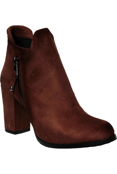 Feles Süet 8cm Kalın Topuklu Fermuar Detaylı Bot 707 Feles Süet 8cm Kalın Topuklu Fermuar Detaylı Bot 707