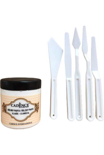 Cadence Klasik Rölyef Pasta 250 ml + Plastik Spatula Set
