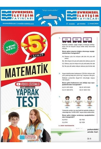 Evrensel İletişim 5. Sınıf Matematik Yeni Nesil Video Çözümlü Yaprak Test Evrensel İletişim 5. Sınıf Matematik Yeni Nesil Video Çözümlü Yaprak Test