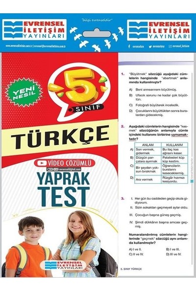 Evrensel İletişim 5. Sınıf Türkçe Yeni Nesil Video Çözümlü Yaprak Test Evrensel İletişim 5. Sınıf Türkçe Yeni Nesil Video Çözümlü Yaprak Test
