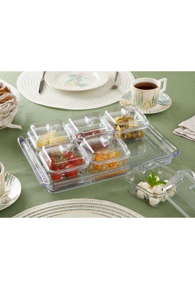 English Home Axel Akrilik 6 Bölmeli Kahvaltılık 35 cm Şeffaf English Home Axel Akrilik 6 Bölmeli Kahvaltılık 35 cm Şeffaf