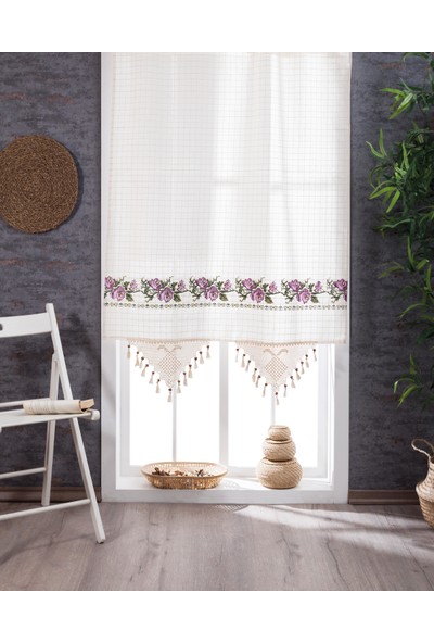 İrem Home Buldan Işi Lila Kaneviçeli Otantik Perde - Kumaş Otantik Perde İrem Home Buldan Işi Lila Kaneviçeli Otantik Perde - Kumaş Otantik Perde