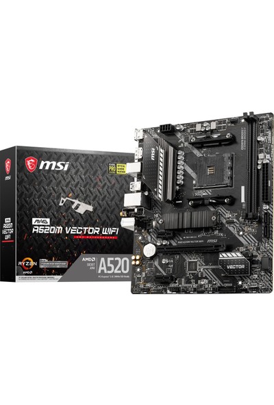 MSI MAG A520M VECTOR Wifi AM4 DDR4 4600(OC) DP HDMI M.2 USB3.2 WIFI mATX Anakart MSI MAG A520M VECTOR Wifi AM4 DDR4 4600(OC) DP HDMI M.2 USB3.2 WIFI mATX Anakart