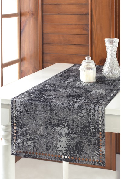 Özenev Gri Runner Amerikan Servis Masa Örtüsü 40X140 cm Riyad-06 Özenev Gri Runner Amerikan Servis Masa Örtüsü 40X140 cm Riyad-06