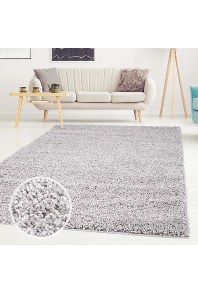 Vinosa Home Gri Renk Shaggy Mutfak Oturma Ve Yatak Odası Halısı