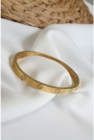 X-lady Accessories Çelik Kelepçe Bileklik Altın