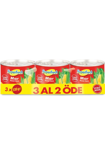 Superfresh Mısır Konservesi 3x220 gr Superfresh Mısır Konservesi 3x220 gr