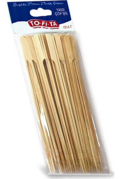 To-Fi-Ta Yassı Çöp Şiş 25 cm 50'li