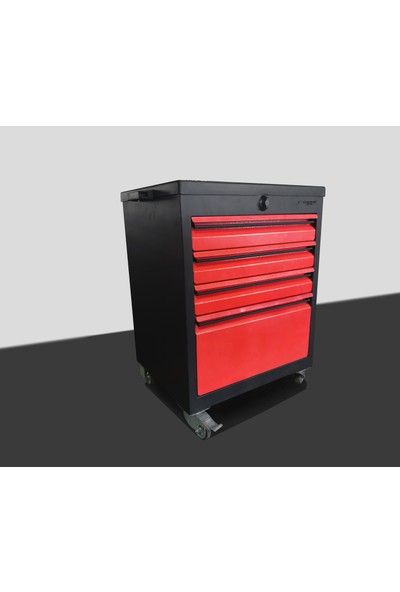 Yücecengiz Metal Takım Arabası 4 Çekmeceli Boş Kırmızı TK1505