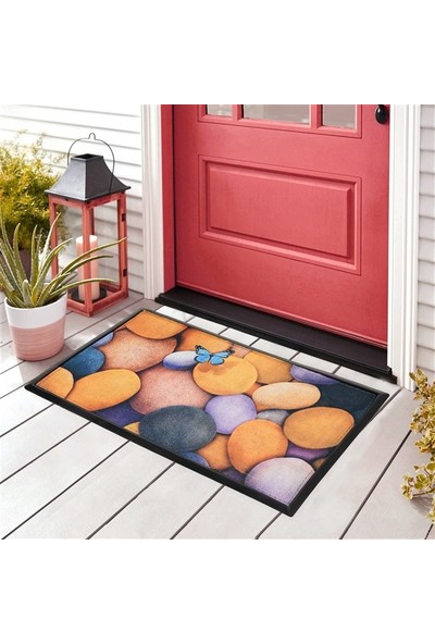 Shakkıdı Home Kapı Önü Paspasları Deniz Taşları Iç ve Dış Mekan 45 x 70 cm