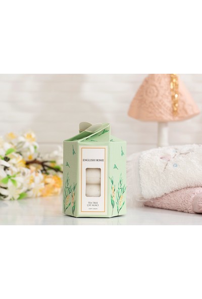 English Home Çay Ağacı Özlü Katı Sabun 4 x 45 gr Beyaz